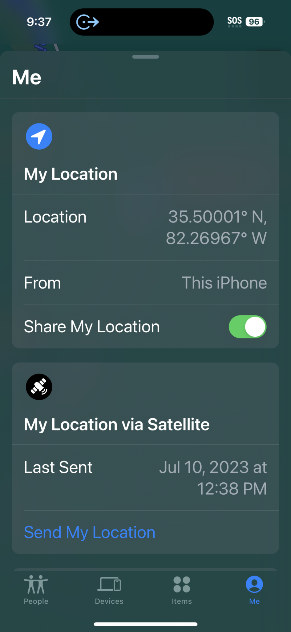 Send Your Location via Satellite with Find My – The MacMAD Apple User Group